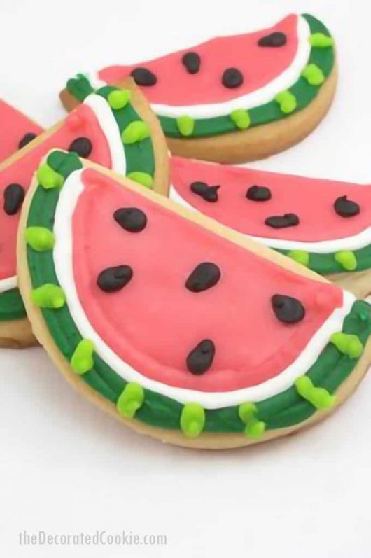 Watermelon cookies for summer | the decorated cookie