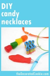 candy necklaces and cupcake toppers for kid-friendly crafts