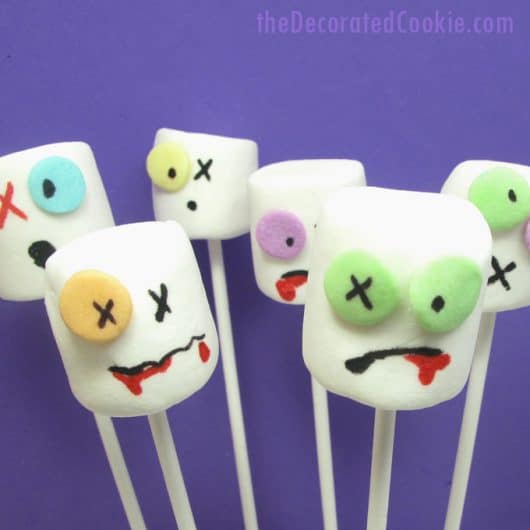 Zombie marshmallows! The original, fun Halloween treat on a stick.
