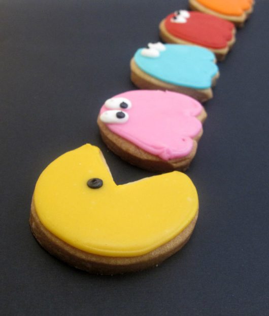 Pac Man and arcade game 1980s cookies - the decorated cookie