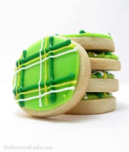 plaid cookies for St. Patrick's Day - the decorated cookie