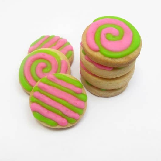 preppy cookies - how to decorate pink and green and alligator cookies