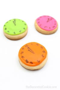 NEW YEAR'S EVE COOKIES -- mini almost- midnight clock cookies