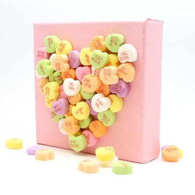 conversation heart crafts home decor for Valentine's Day -- wreath and ...