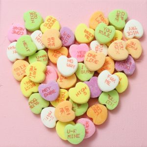 conversation heart crafts home decor for Valentine's Day -- wreath and ...