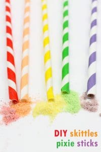 Homemade Pixie Sticks: How to make pixie sticks straws with Skittles Candy.