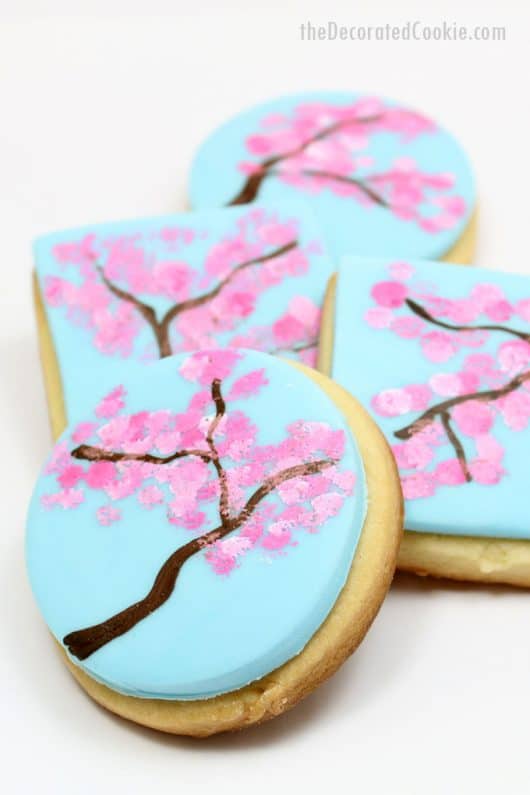 PAINTED CHERRY BLOSSOM COOKIES for Spring in Washington DC