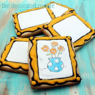 Canvas cookies: Decorate-your-own art canvas cookies for art party favors.