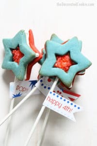 POP ROCKS STAR COOKIES, sandwich cookies for 4th of July dessert