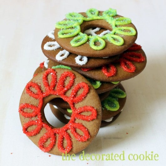 How to make simple gingerbread cookie rings for a holiday cookie treat.