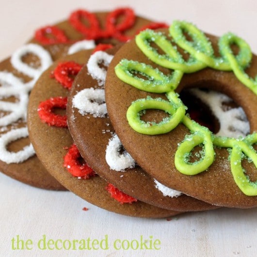 How to make simple gingerbread cookie rings for a holiday cookie treat.