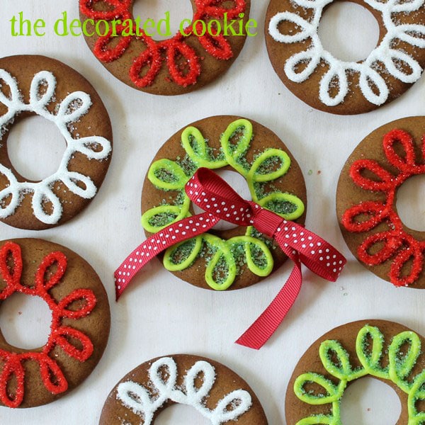 How to make simple gingerbread cookie rings for a holiday cookie treat.