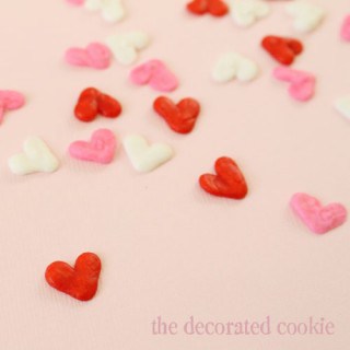 HOMEMADE HEART SPRINKLES for Valentine's Day with royal icing