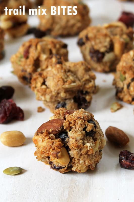 HEALTHY SNACK IDEA: Trail mix oat bites with wheat germ