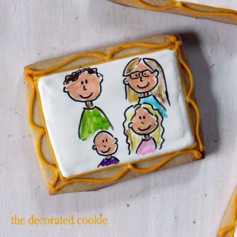 How to make family portrait cookies for a Mother's Day gift idea.