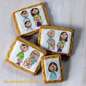 How to make family portrait cookies for a Mother's Day gift idea.