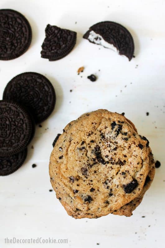 OREO chip cookies recipe, chocolate chip cookies with OREOS!