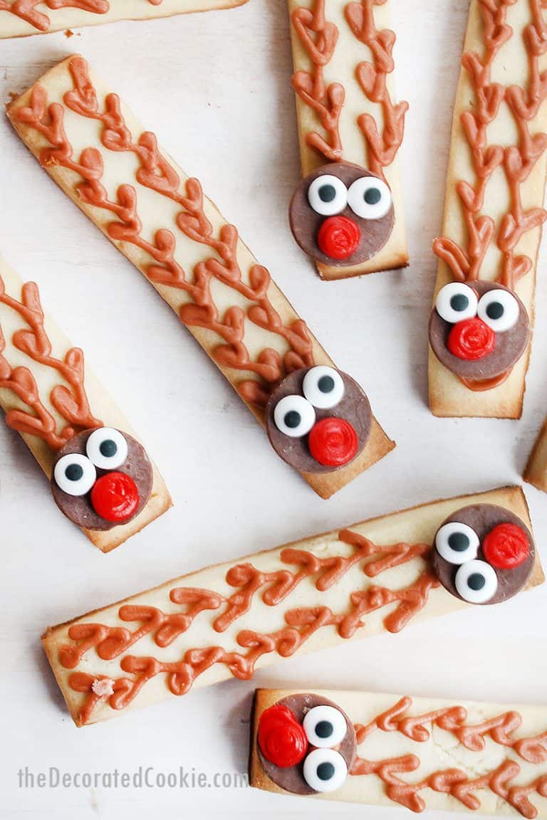 Rudolph cookie sticks are a simple, easy decorated Christmas cookie.