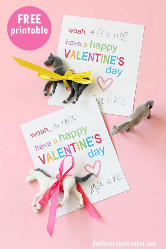 HORSE VALENTINES CARDS -- for Valentine's Day classroom parties