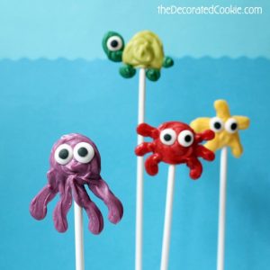 SEA ANIMAL CANDY POPS -- A fun food idea for summer.