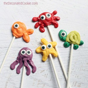 SEA ANIMAL CANDY POPS -- A fun food idea for summer.