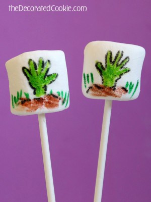 ZOMBIE HAND MARSHMALLOWS: Easy Halloween treat