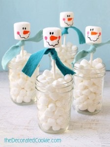 MARSHMALLOW SNOWMAN PLACEHOLDERS -- fun Christmas treat