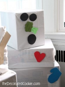 how to make snowmen cookie sticks AND a bonus snowman box game