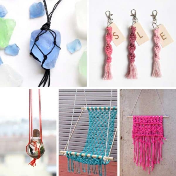 Roundup of 20 modern macrame projects -- retro macrame crafts and DIY.