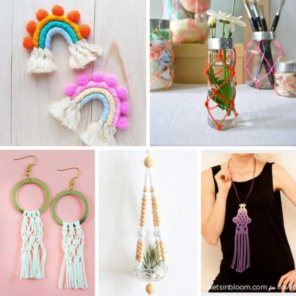 Roundup of 20 modern macrame projects -- retro macrame crafts and DIY.