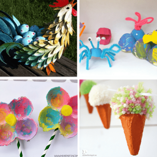 Egg carton crafts for kids and adults, upcycle Easter egg cartons!