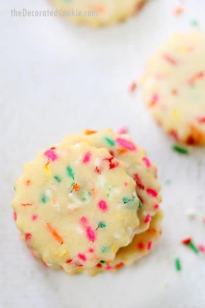 RAINBOW SPRINKLES SHORTBREAD COOKIES, easy, fun unicorn food