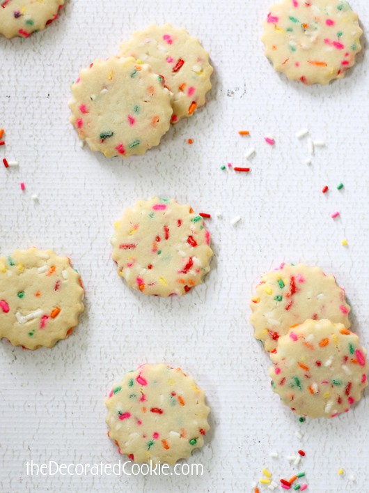RAINBOW SPRINKLES SHORTBREAD COOKIES, easy, fun unicorn food