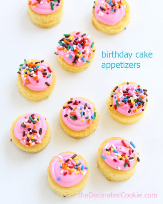 birthday cake appetizers-- fun and easy birthday cake bites
