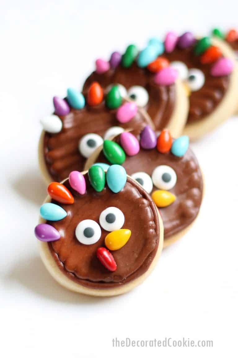 TURKEY COOKIES for Thanksgiving, an easy fun food idea