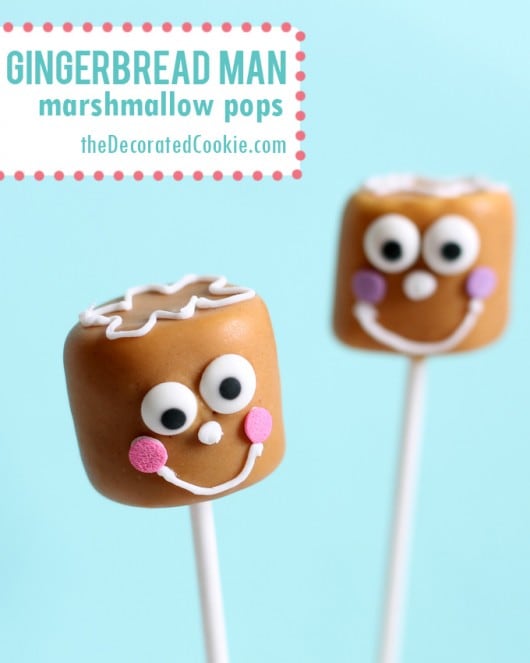 gingerbread man marshmallows for Christmas, a cute fun holiday treat