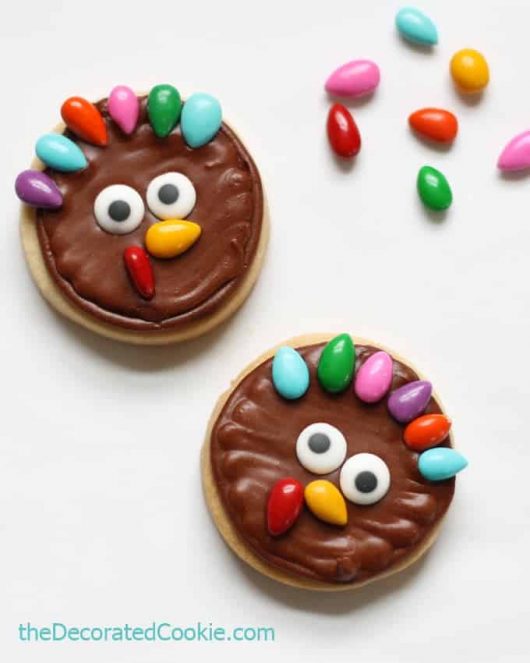TURKEY COOKIES for Thanksgiving, an easy fun food idea