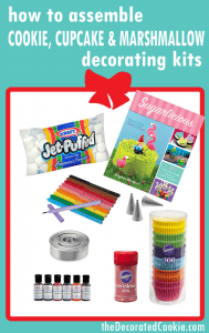 Assemble a cookie decorating kit, cupcake decorating kit, or ...