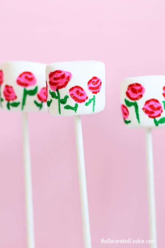 EASY rose garden marshmallows for Valentine's Day (with video)