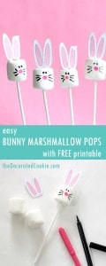 EASY Easter bunny marshmallows with free printable bunny ears.