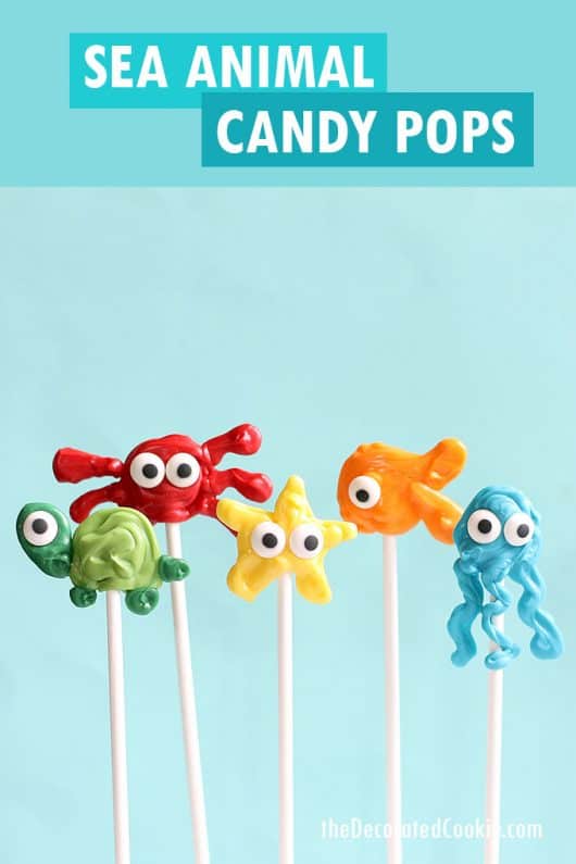 How to make chocolate sea animal candy pops, with video