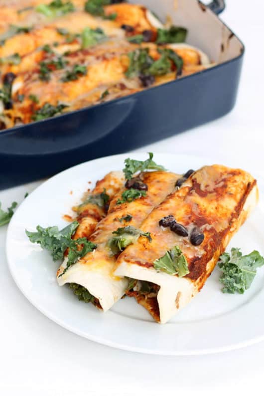 how to make enchiladas: Chicken and kale enchiladas
