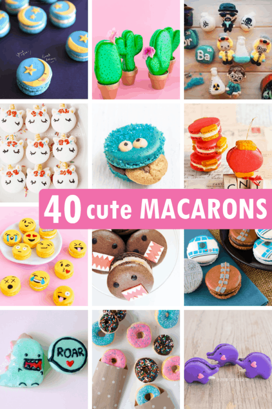 roundup of cute macarons -- fun food ideas using macarons.