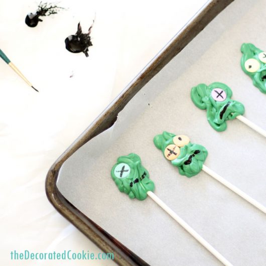 ZOMBIE CANDY POPS -- chocolate zombies for your Halloween party