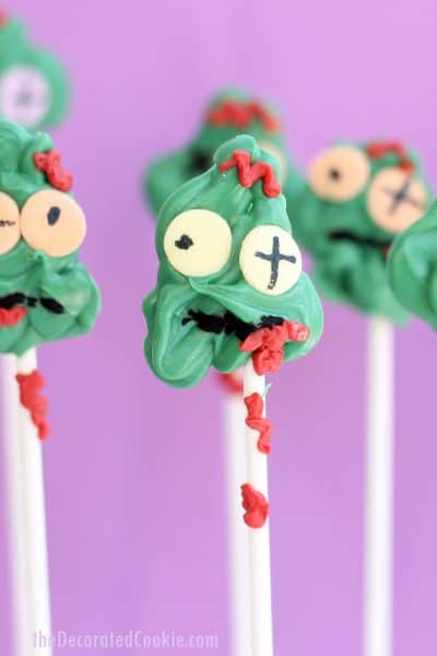 ZOMBIE CANDY POPS -- chocolate zombies for your Halloween party