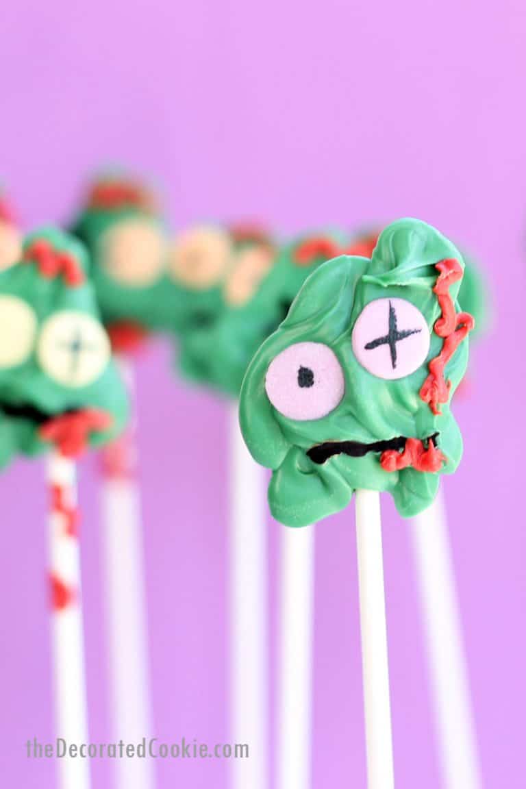 ZOMBIE CANDY POPS -- chocolate zombies for your Halloween party
