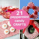 A roundup of 21 peppermint candy crafts for Christmas