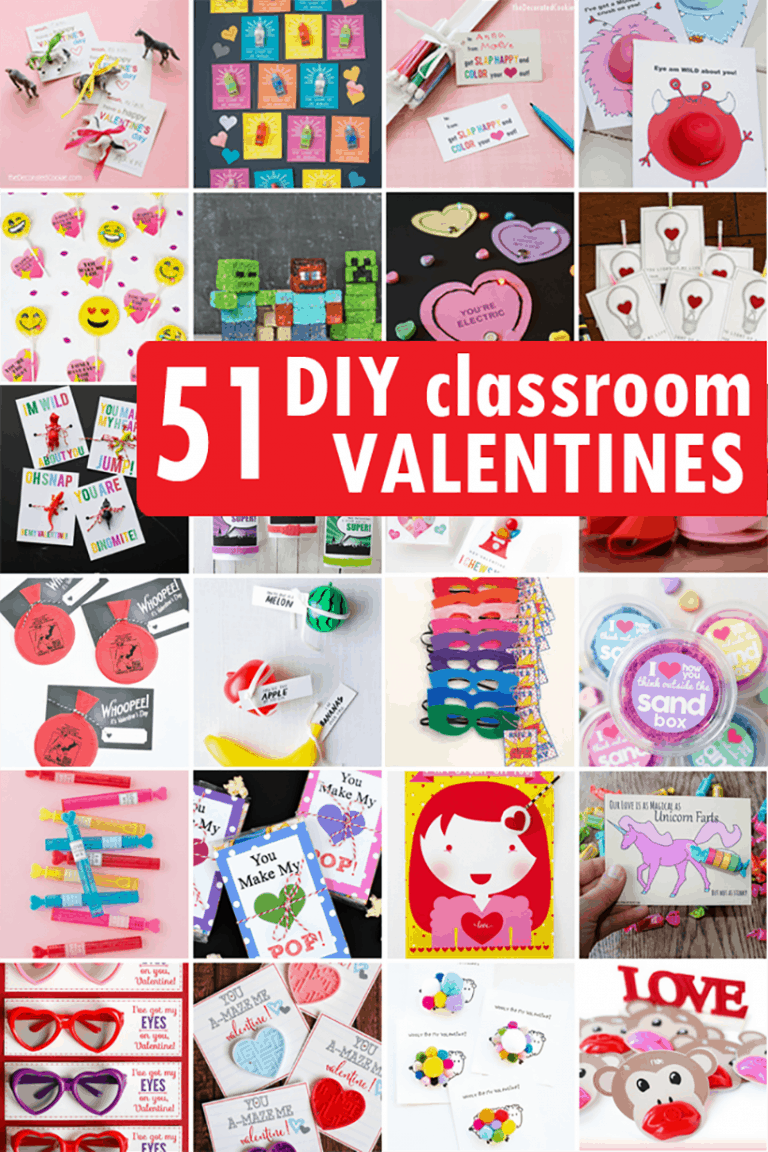 DIY Valentine's Day classroom cards for kids' school parties.