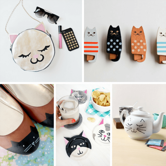 A roundup of awesome cat crafts for crazy cat ladies.