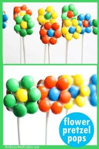 Flower pretzel pops for Spring or Mother's Day with video